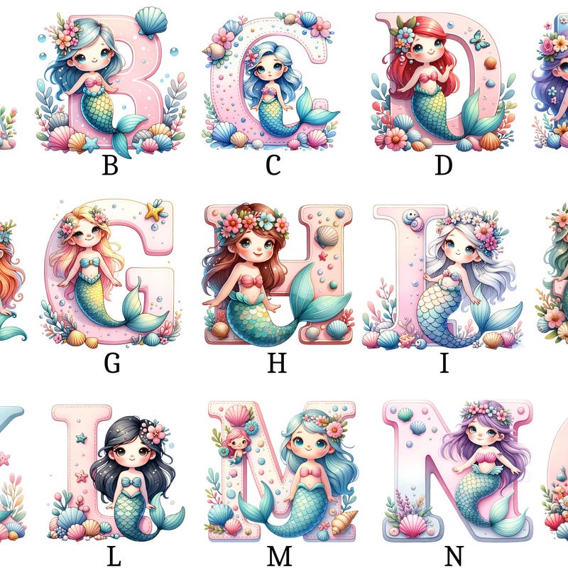 Mermaid Letters - Etsy Australia