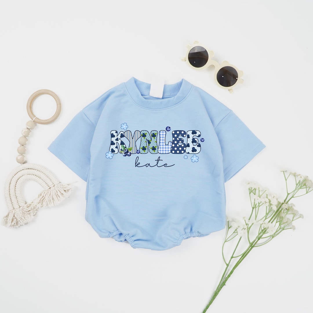 Personalized Cute Blueberry Name Baby Bodysuit, Custom Name Fruit Baby ...