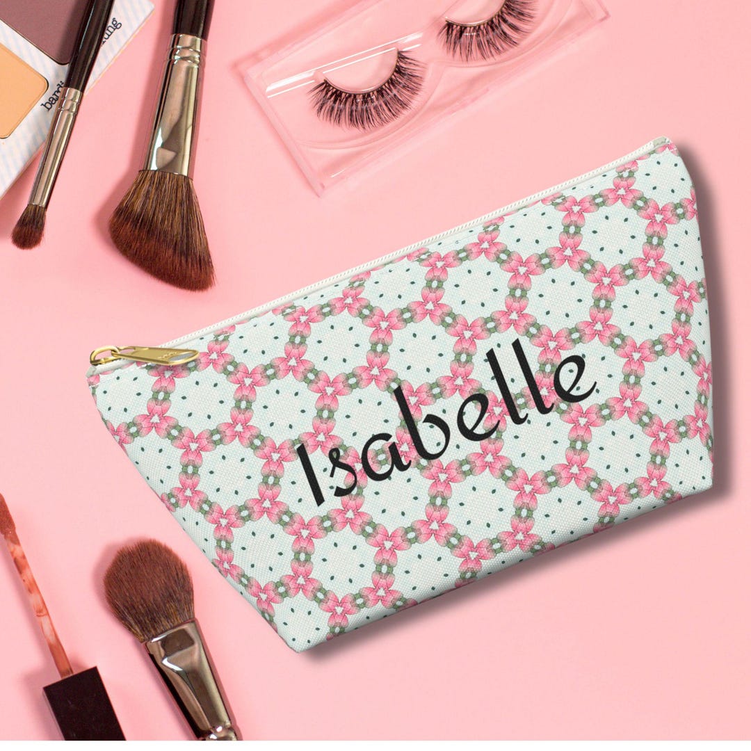 Polyester Accessory Pouch, Floral Travel Makeup Bag, Gift for Her - Etsy