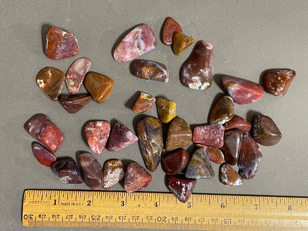 1/2lb Maroon Burgundy Pink/purple & Earth Tone Agate Tumbled Polished ...