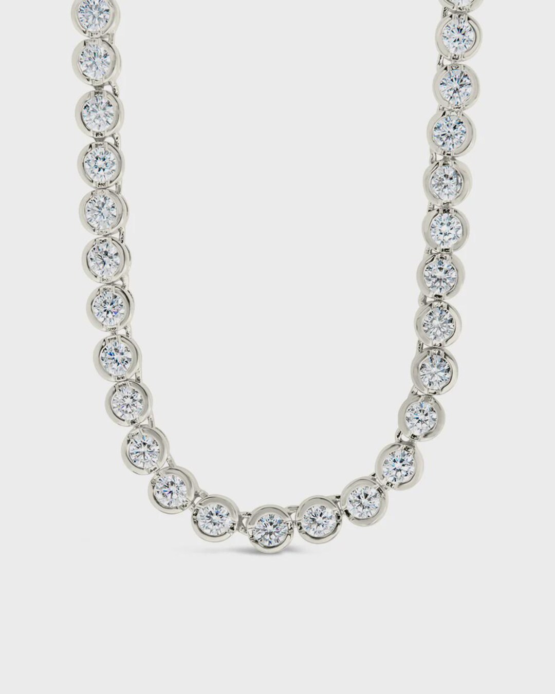 Sparkling Bezel CZ Tennis Necklace - Elegant Tennis Jewelry - Etsy