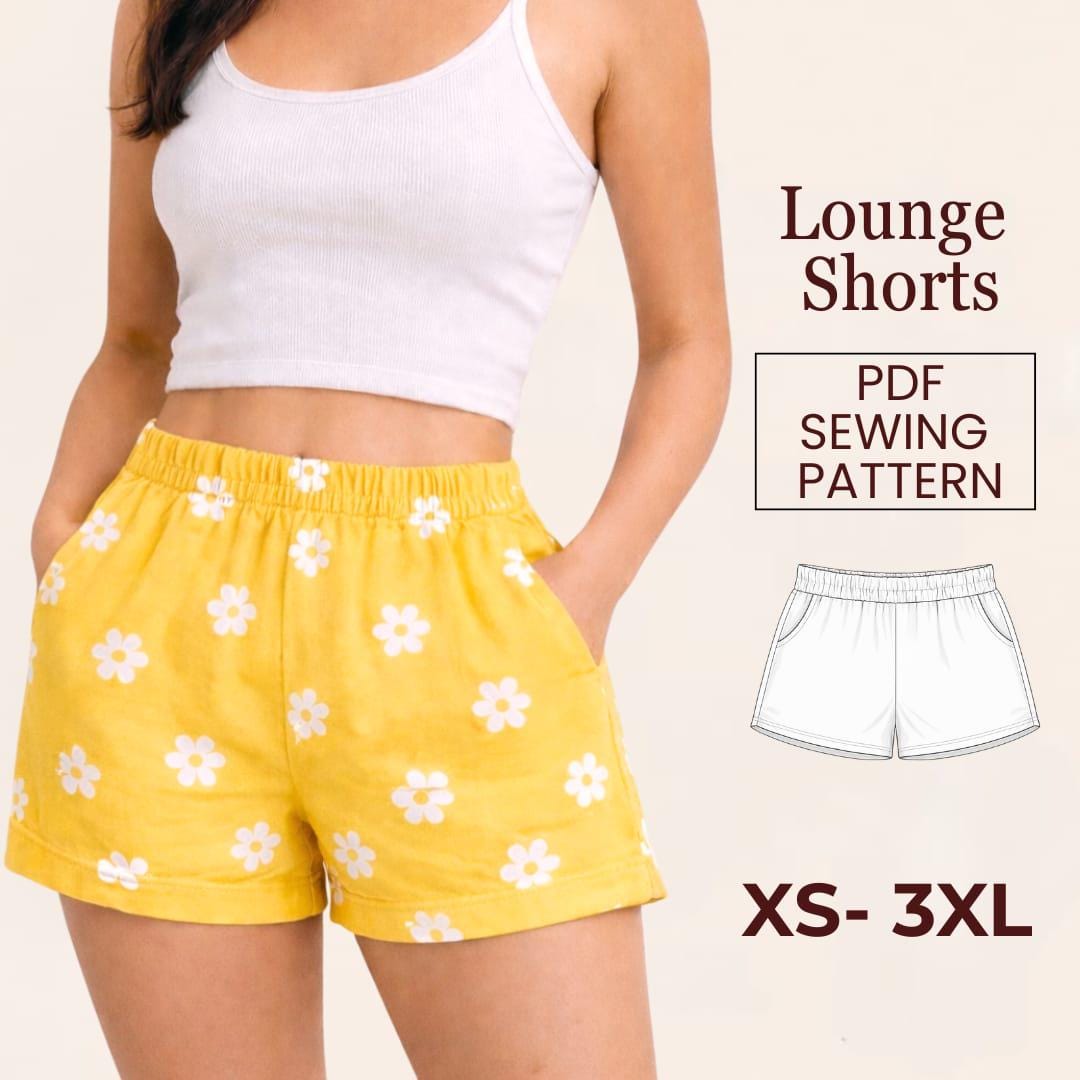 Elastic Waist Shorts Sewing Pattern, XS-3XL (PDF Download) - Etsy