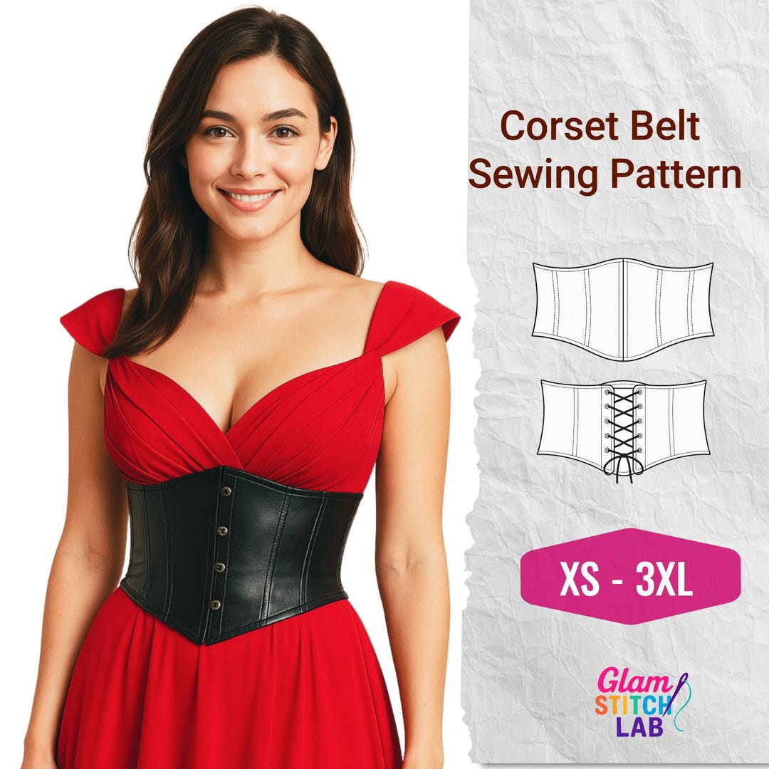 Patrón De Costura De Cinturón Corsé Para Tallas XS-3XL / Patrón PDF De ...
