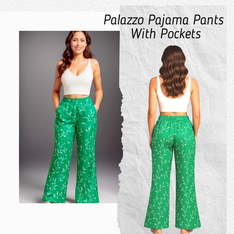 Wide Leg Lounge Pants Sewing Pattern – Women's Semi-palazzo (PDF ...