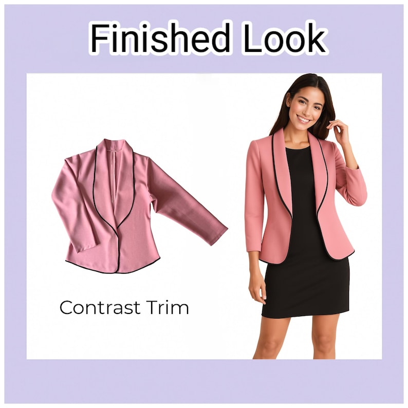 Blazer Sewing Pattern | PDF Jacket Pattern for Women | Casual Open Front Blazer | XS–4XL | Easy ...