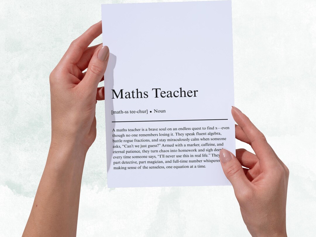 Maths Teacher Definition Print, Funny Gift (digital Download) - Etsy