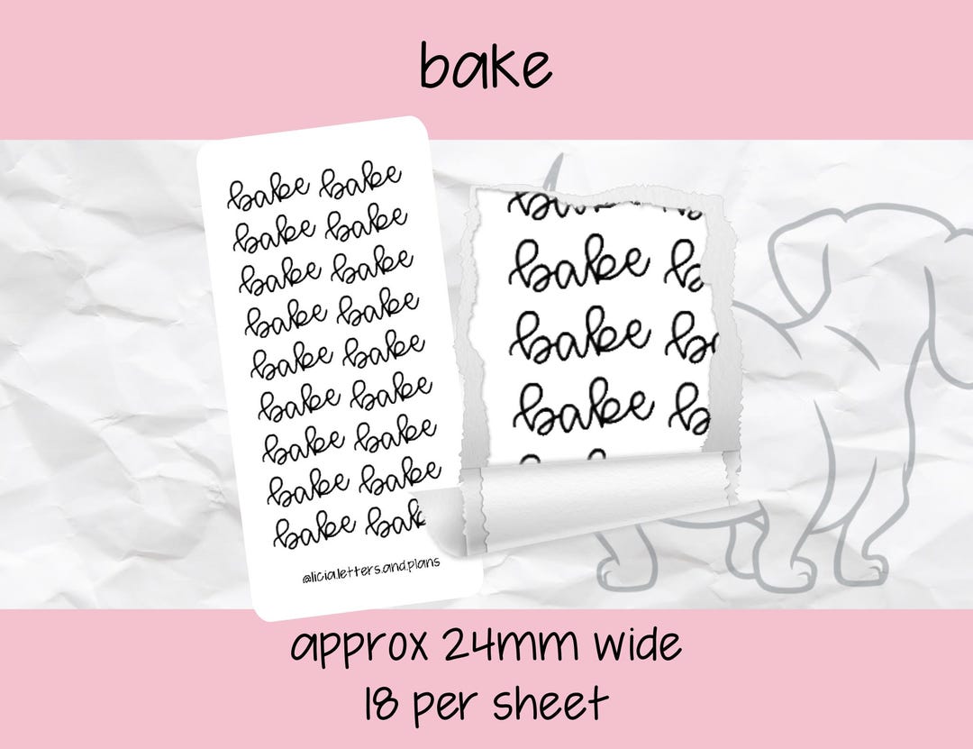 Bake Planner and Journal Sticker Sheet of Stickers - Etsy