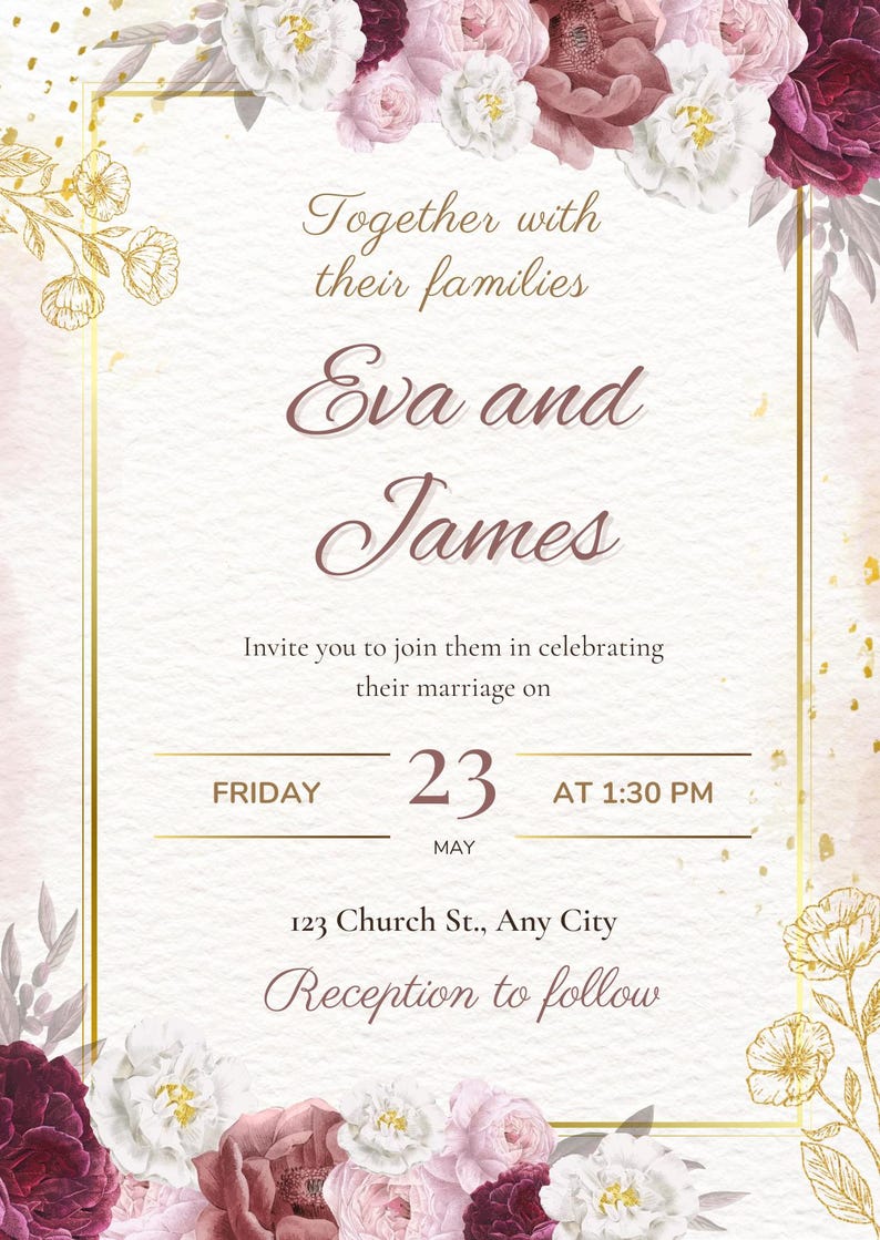 Wedding Invitation, Editable Template, Wedding Package, Wedding Bundle ...