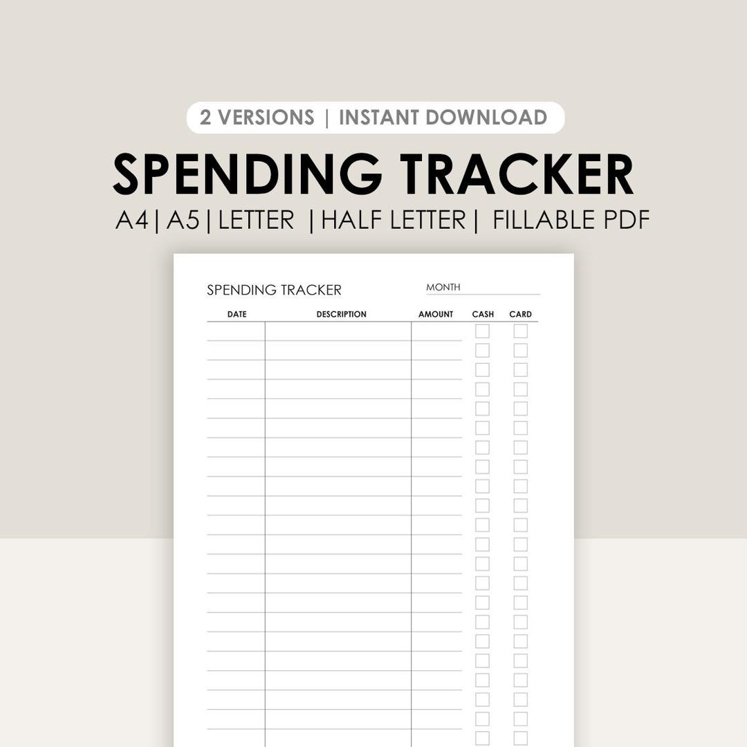 Budget Tracker Printable, Monthly Expense Log, Spending Tracker PDF ...