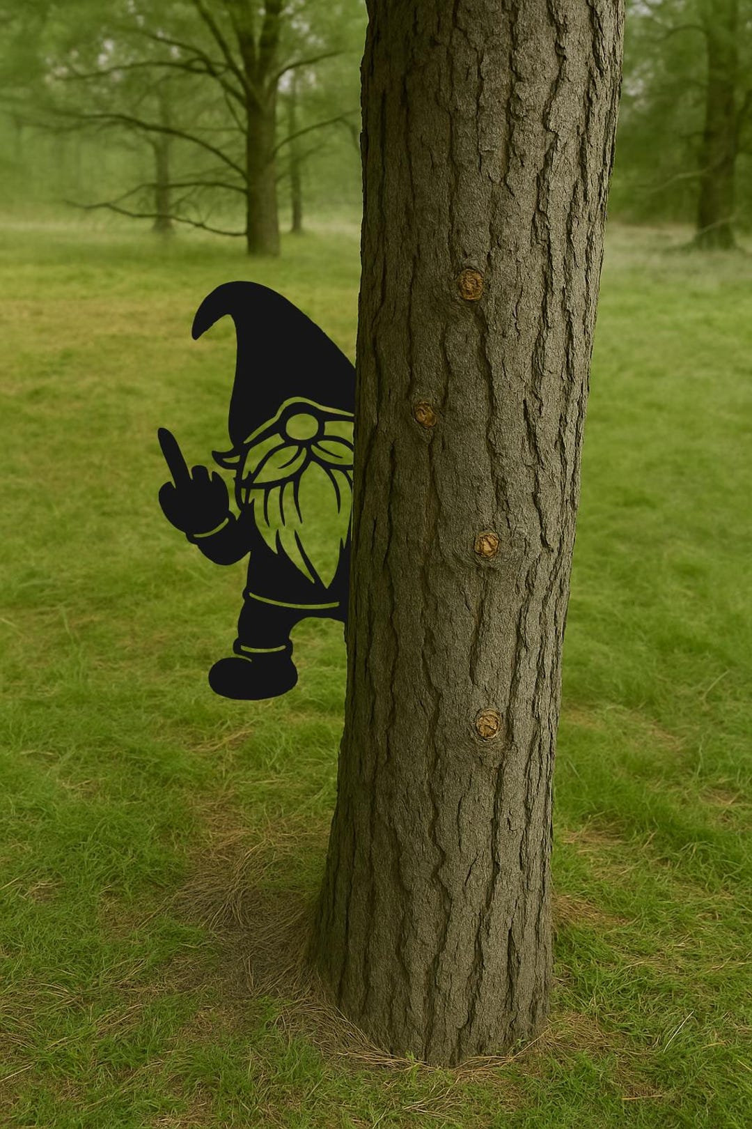 Cheeky Peek-a-boo Gnome Metal Sign, Funny Garden Tree Decor, 14 Gauge ...