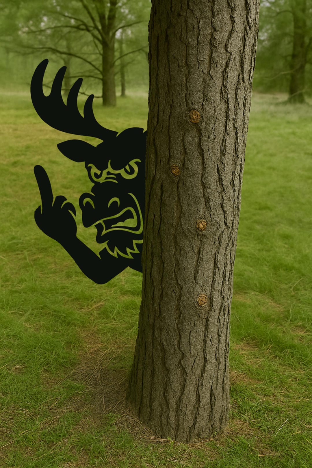 Funny Peek-a-boo Moose Metal Sign, Angrymoose Yard Art, 14 Gauge Steel ...