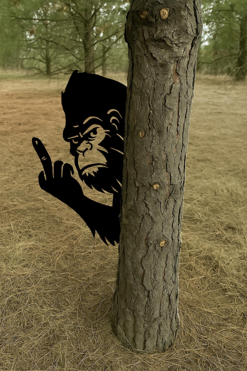 Father’s Day Gift – Peek-a-boo Bigfoot Metal Sign, Funny Yeti Tree Yard ...