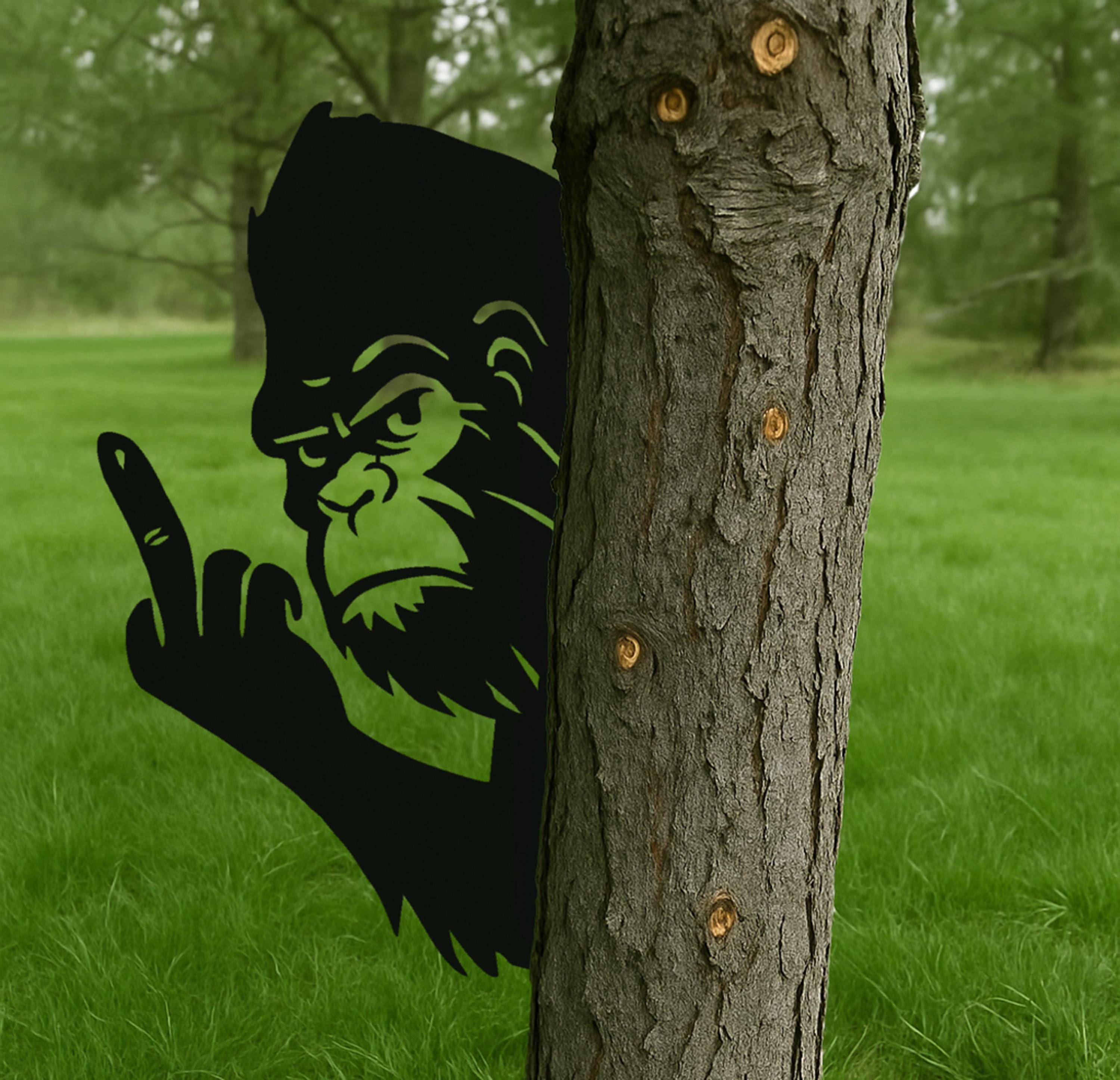 Father’s Day Gift – Peek-a-boo Bigfoot Metal Sign, Funny Yeti Tree Yard ...