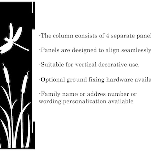 Personalized Garden Column, Metal House Number Post With Bamboo and ...