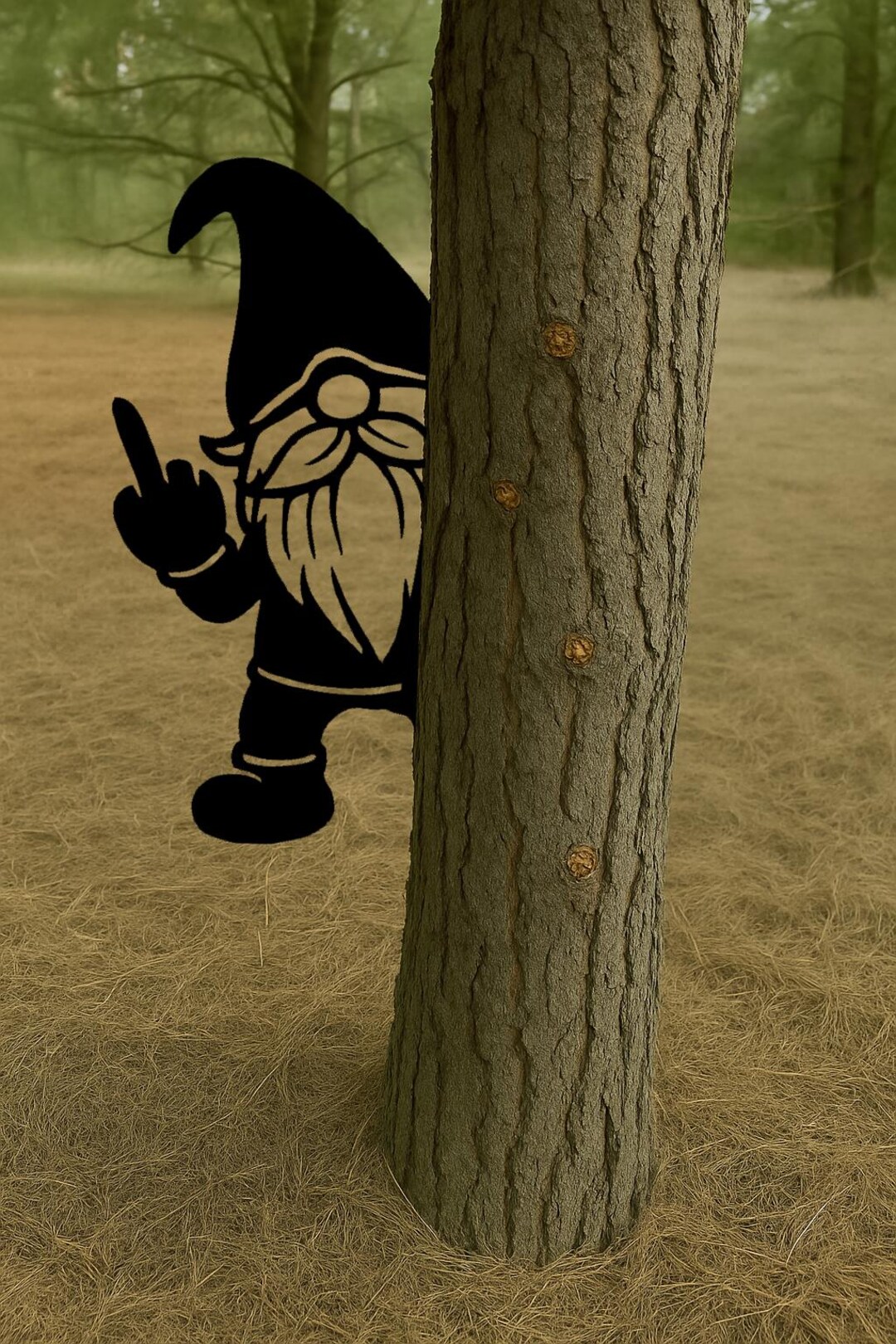 Offensive Gnome Metal Sign, Funny Peek-a-boo Yard Decor, Rude Garden ...