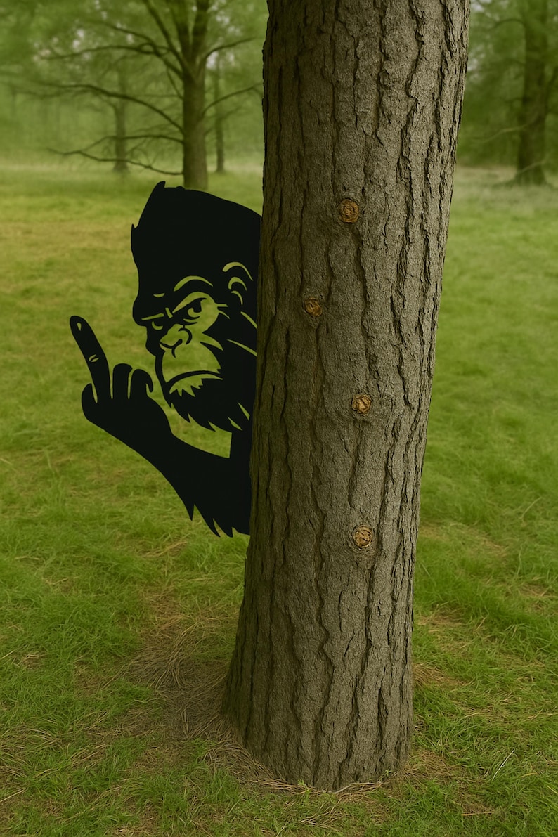 Father’s Day Gift – Peek-a-boo Bigfoot Metal Sign, Funny Yeti Tree Yard ...