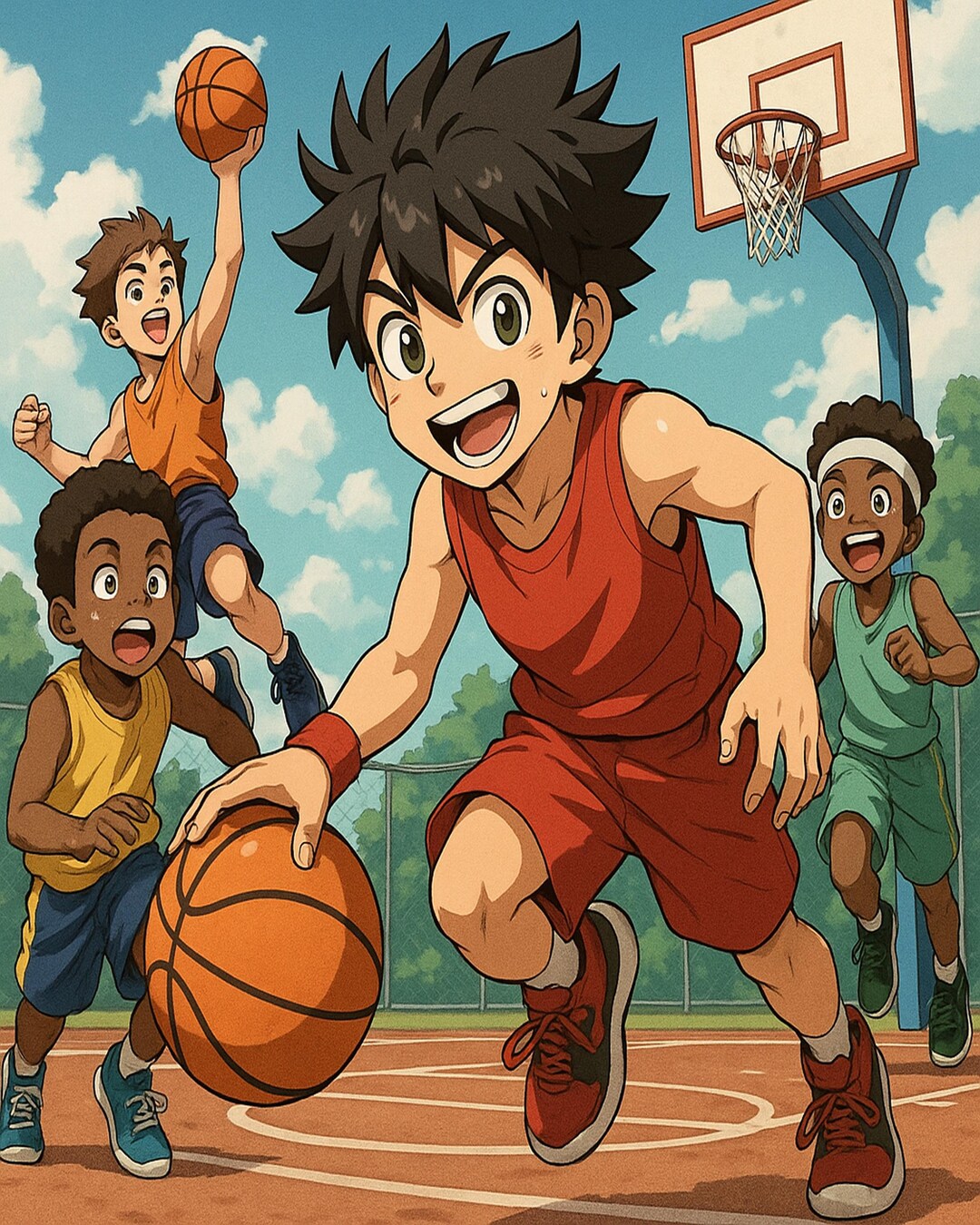 Japanese Anime Basketball Poster | Slam Dunk Wall Art | Digital ...