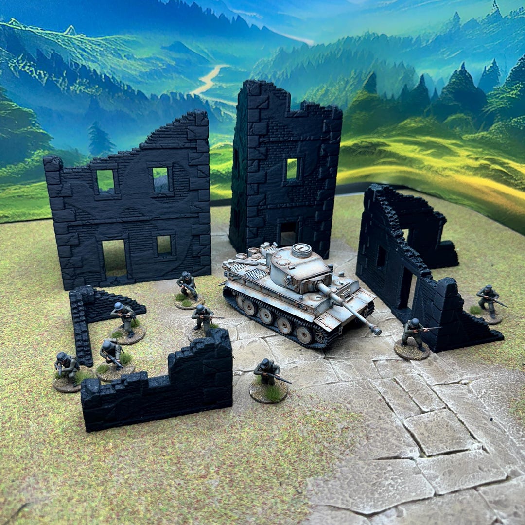 WW2 Normandy Village Terrain Set Large, Trench Crusade, Bolt Action ...