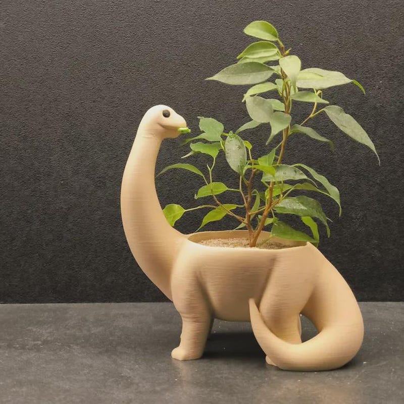 Dinosaur Plant Pot - Etsy