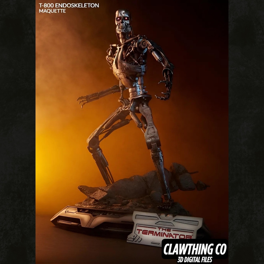 Terminator T-800 Endoskeleton STL 3D Print File – Sci-fi Robot Model ...