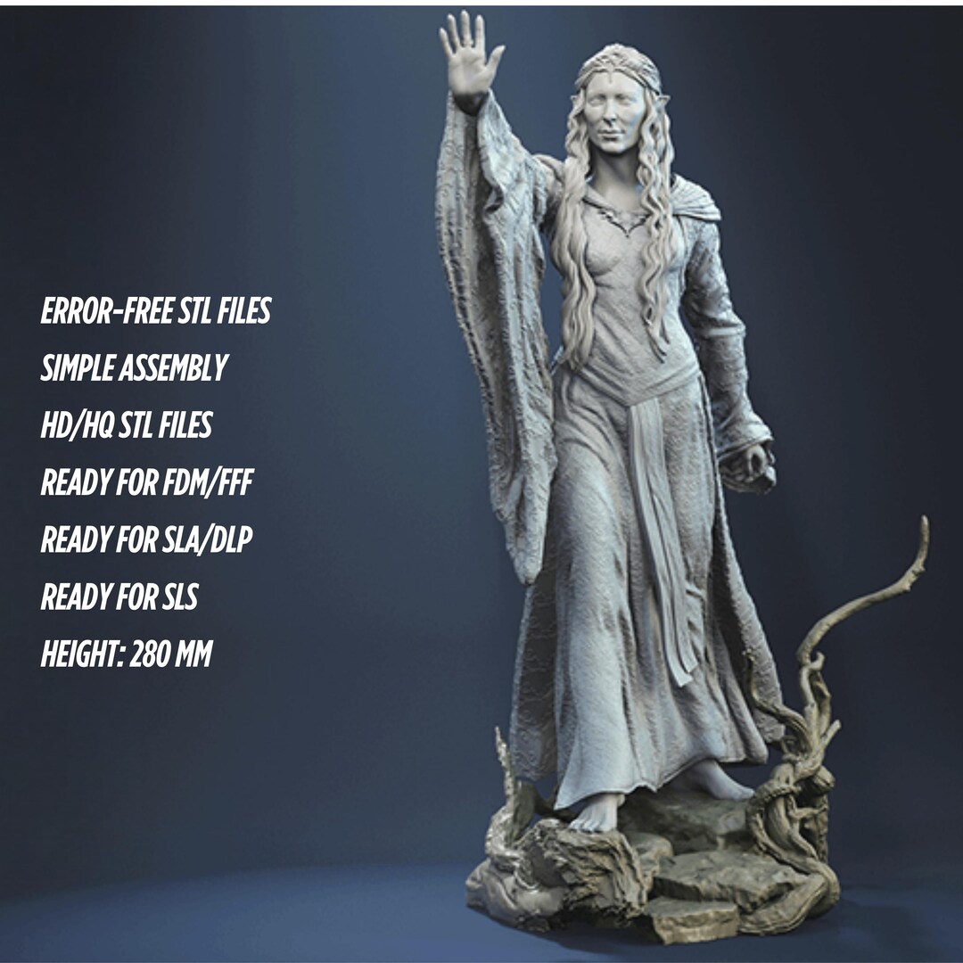Galadriel STL File - Lord of the Rings 3D Model - Elven Queen Figure ...
