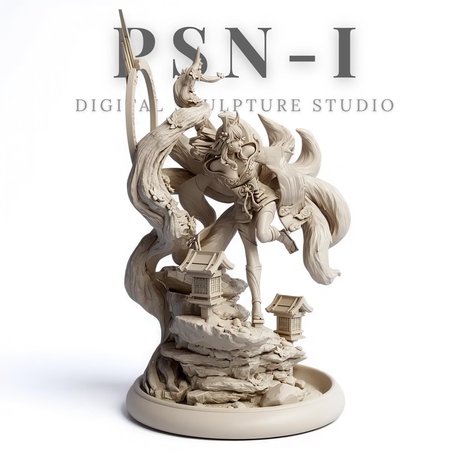 Ahri Spirit Blossom – Dynamic Fox Deity Statue STL | Fullsize ...