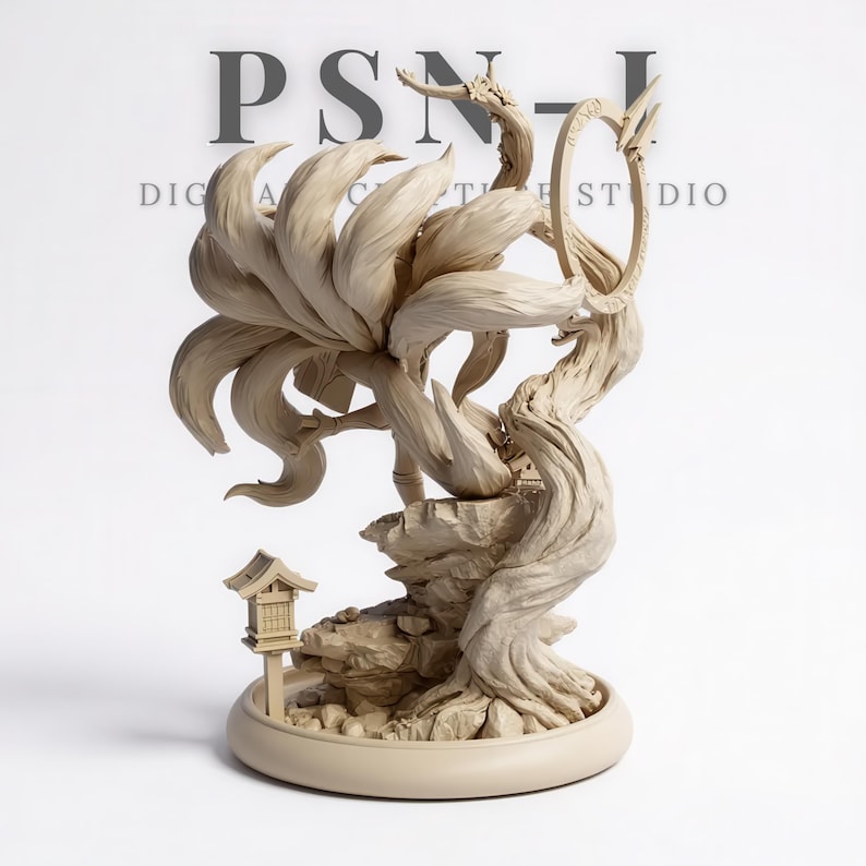 Ahri Spirit Blossom – Dynamic Fox Deity Statue STL | Fullsize ...