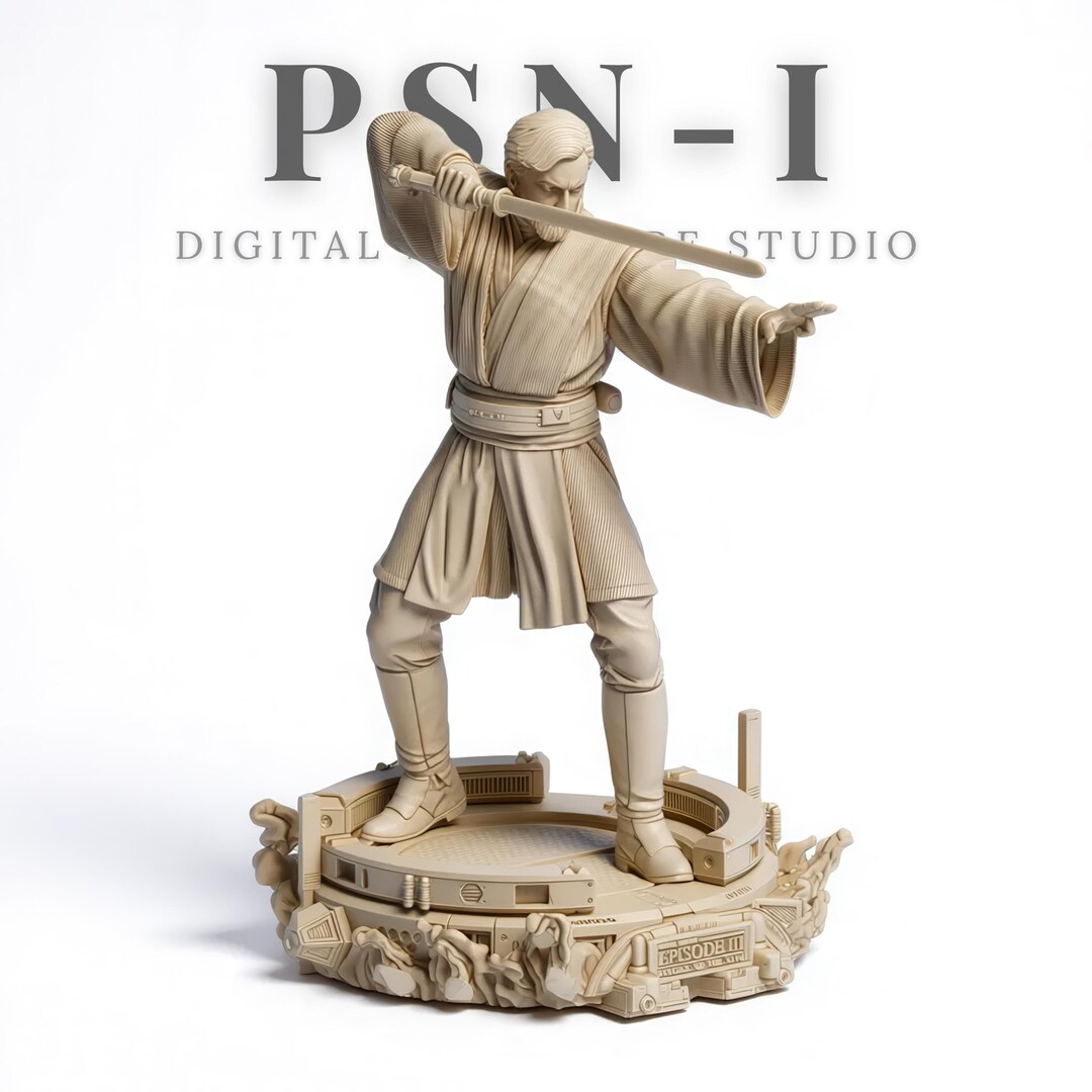 Obi-wan Kenobi Statue STL – Jedi Warrior Pose Figurine | Heroic Sci-fi ...