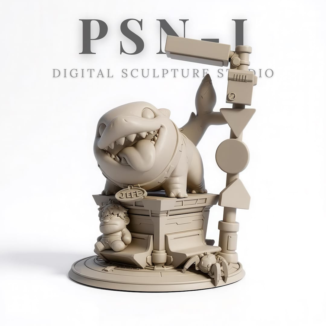 Chibi Jeff STL Figure | Cute Shark Mascot Statue | Marvel Rivals ...