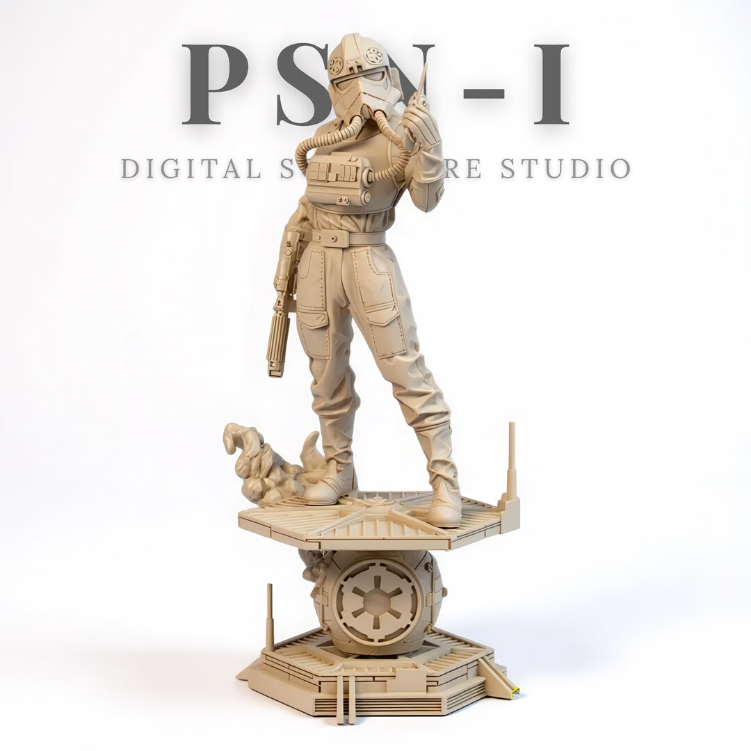 Elite TIE Fighter Sculpture & Bust STL Bundle – Imperial Pilot Statue ...