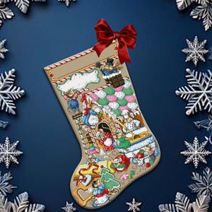 Cross-stitch Pattern: Christmas Stocking "mice Building a Gingerbread ...