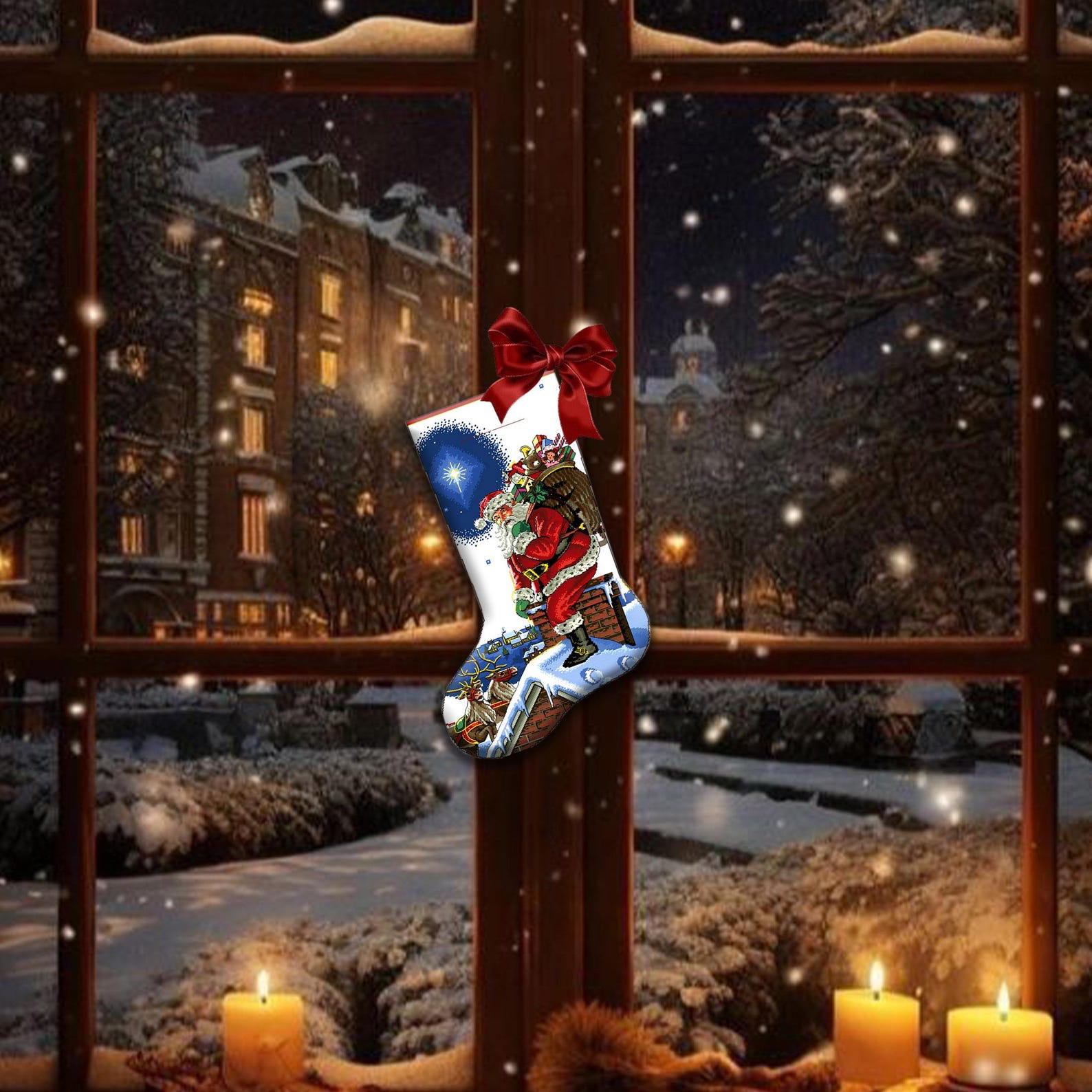 Santa With Gifts Cross Stitch Pattern - Christmas Stocking Embroidery ...