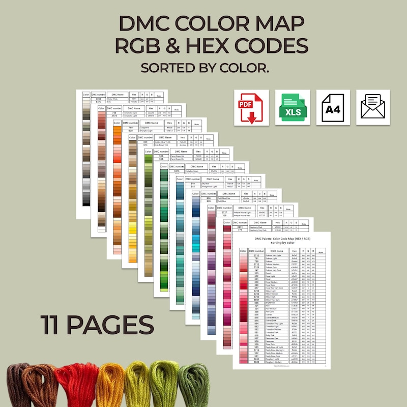 Dmc Color Card Pdf - Etsy UK