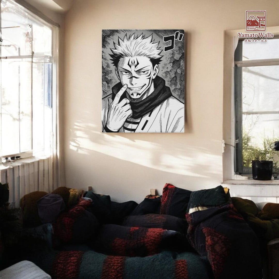Inspired of Jujutsu Kaisen JJK Canvas Art | Black and White Anime Art ...