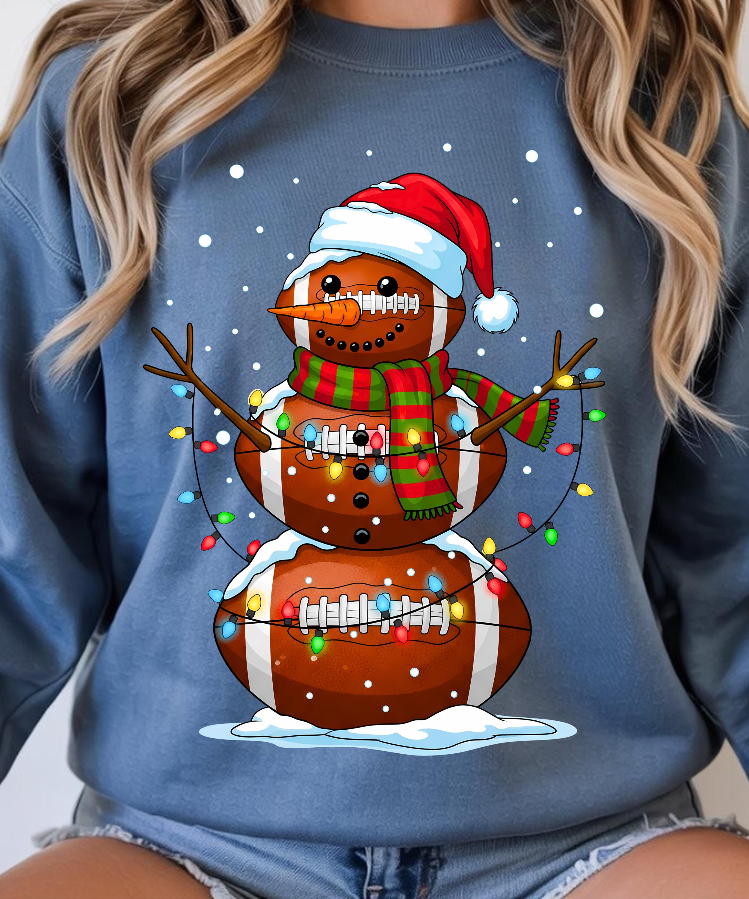Football Snowman Christmas PNG, Winter Sports Sublimation (digital ...
