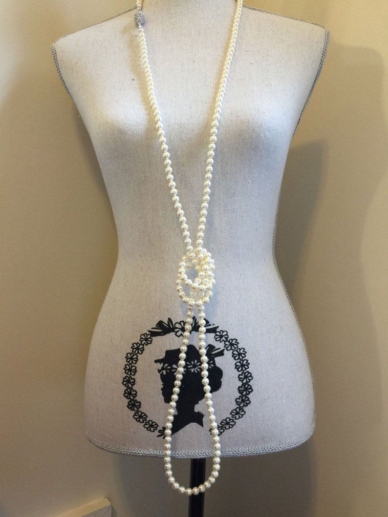Long Flapper Pearl Necklace Set A Single 72 Inch Long Strand - Etsy