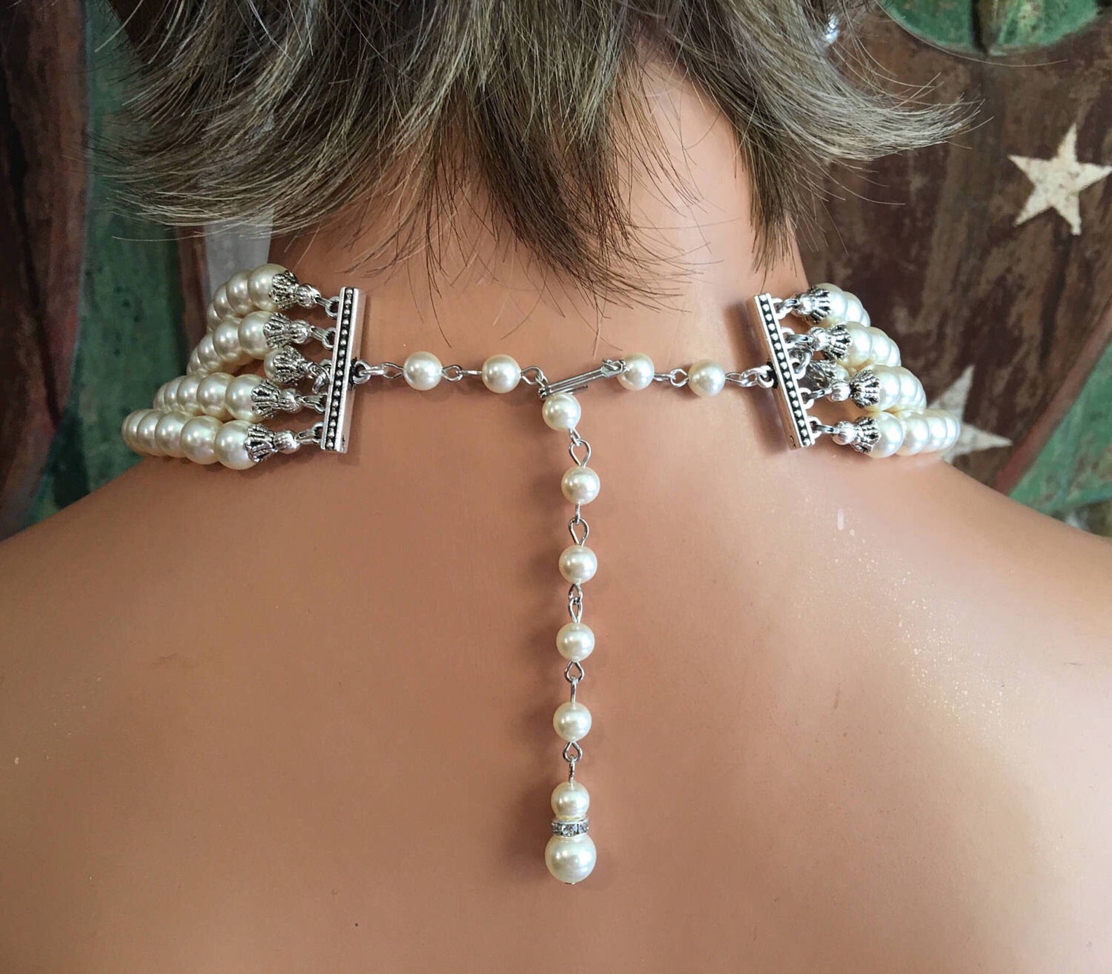 Pearl Necklace Set With Brooch and Earrings Wedding Jewelry - Etsy