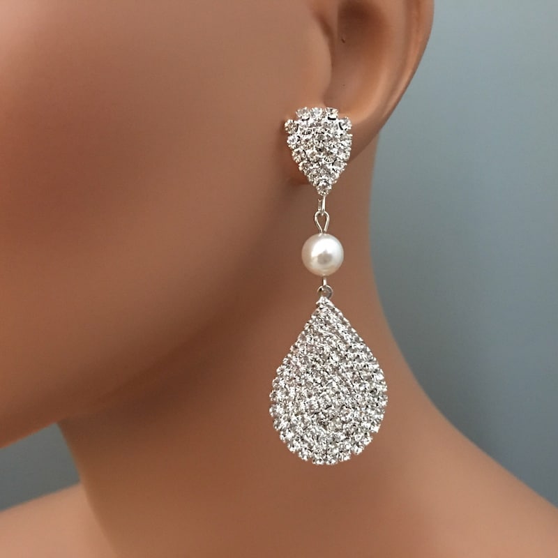 Dangling Rhinestones Earrings - Etsy