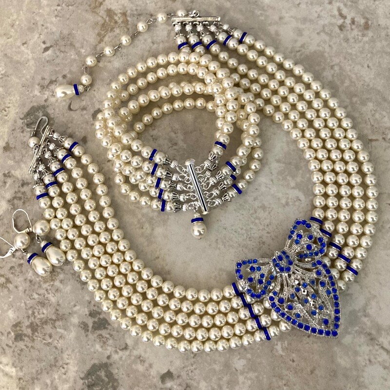 Royal Blue Pearls - Etsy