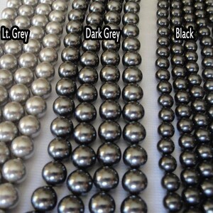 Classic Gray Pearl Necklace Set 3 Multi Strand Crystal Light Grey ...