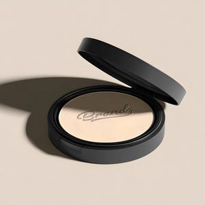 Compact Powder Mockup PSD | Realistic Makeup Branding Template | Black ...