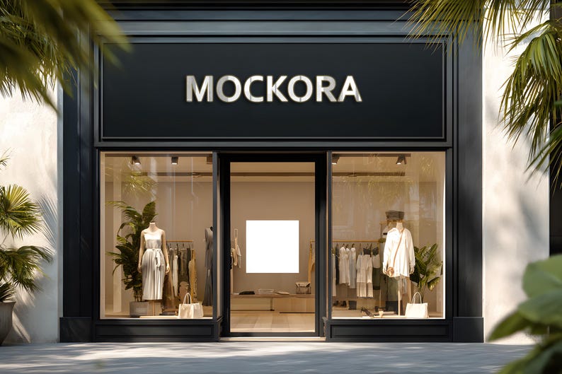 Luxury Storefront Sign Mockup | Fashion Boutique Exterior Branding PSD ...