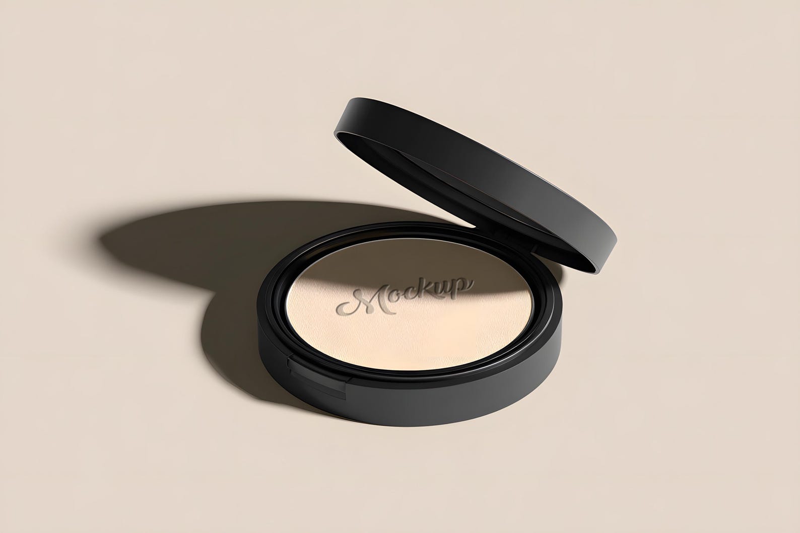 Compact Powder Mockup PSD | Realistic Makeup Branding Template | Black ...