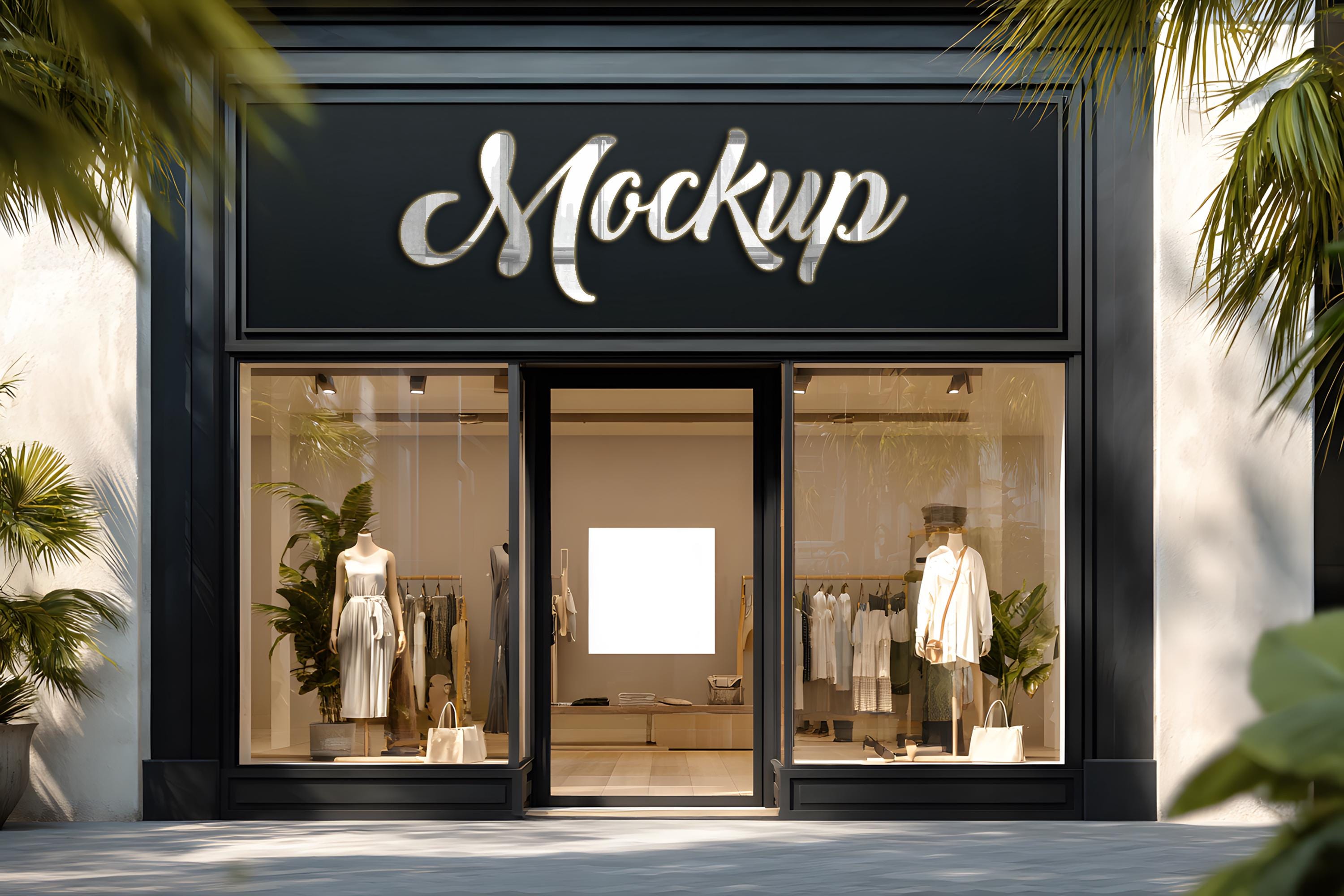 Luxury Storefront Sign Mockup | Fashion Boutique Exterior Branding PSD ...