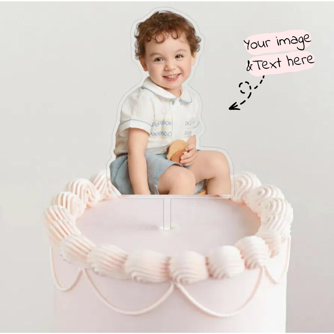 Custom Photo Acrylic Cake Topper, Kid Birthday Cake Topper ...
