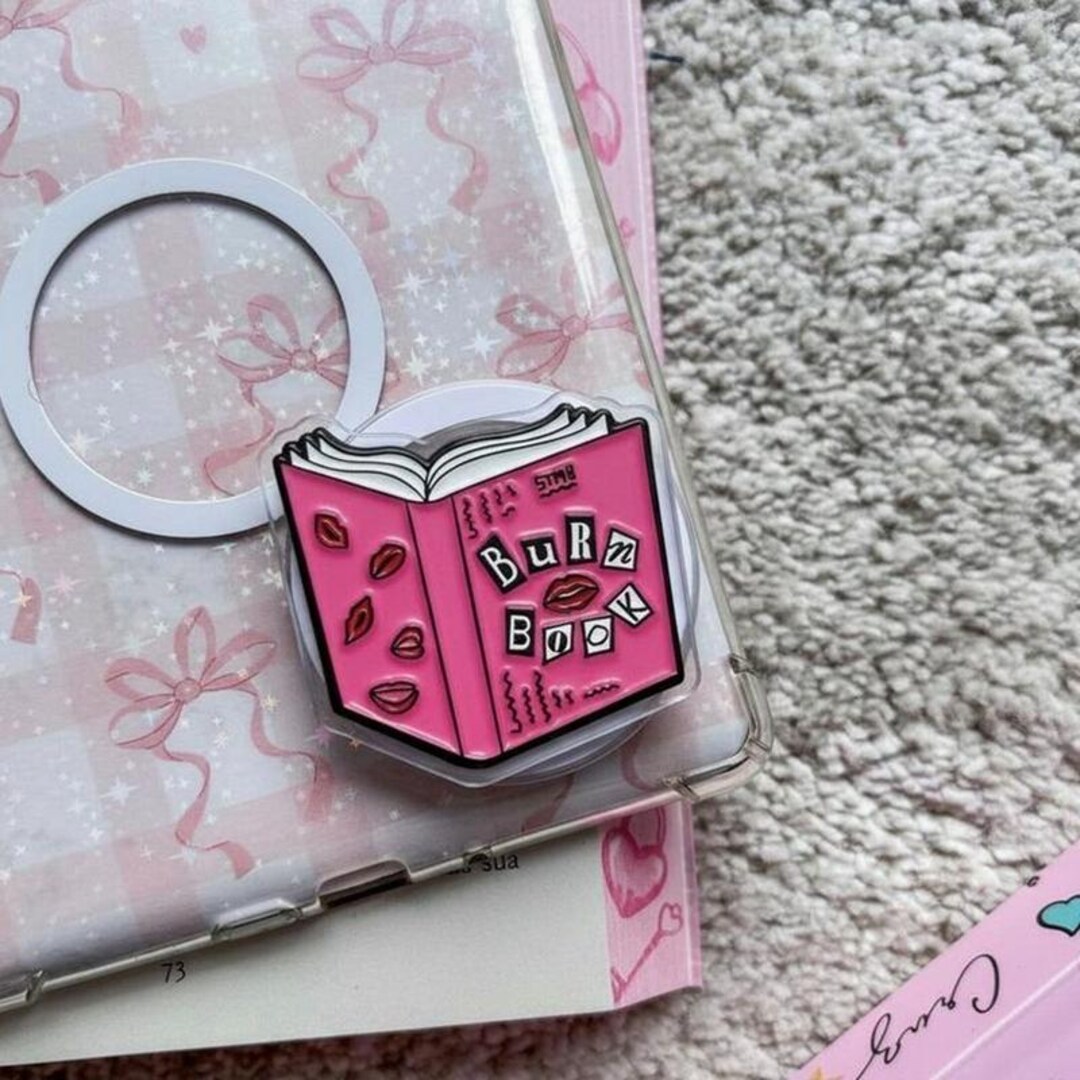 Pink Burn Book Style Phone Grip, Y2K Aesthetic Phone Stand, 2000s ...