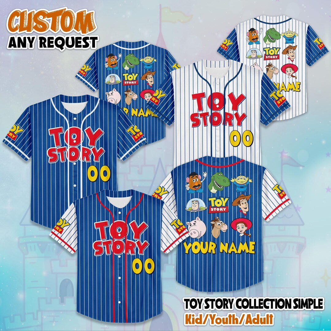 Personalized Toy Story Collection Simple Baseball Jersey, Custom Toy ...