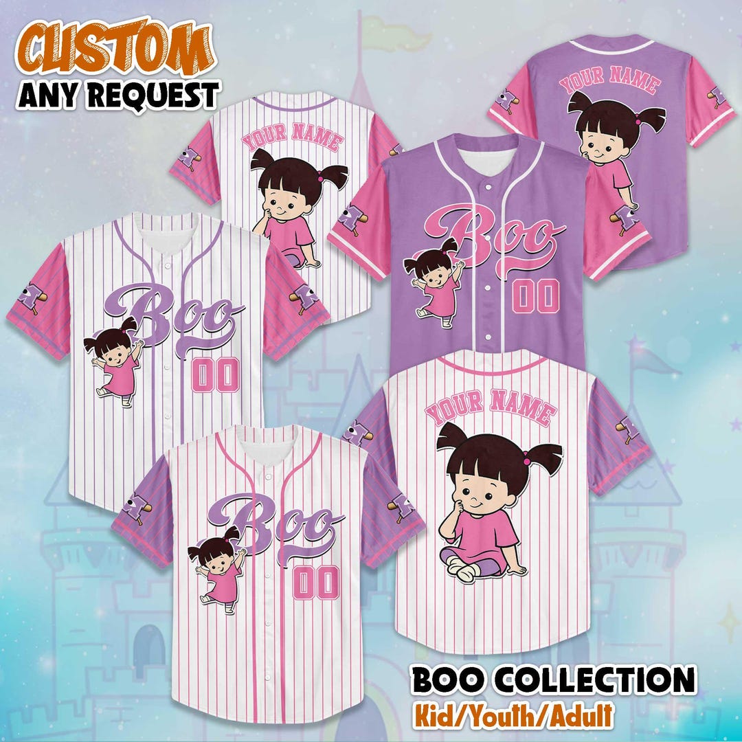 Personalized Boo Monsters Inc Baseball Jersey, Custom Monsters Inc Boo ...