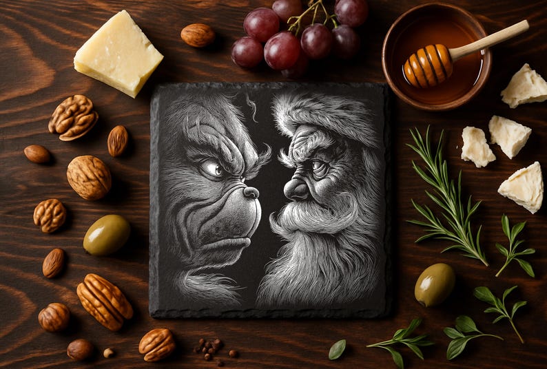 Grinch Christmas Engraving Designs for Slate Coaster - PNG Files for ...