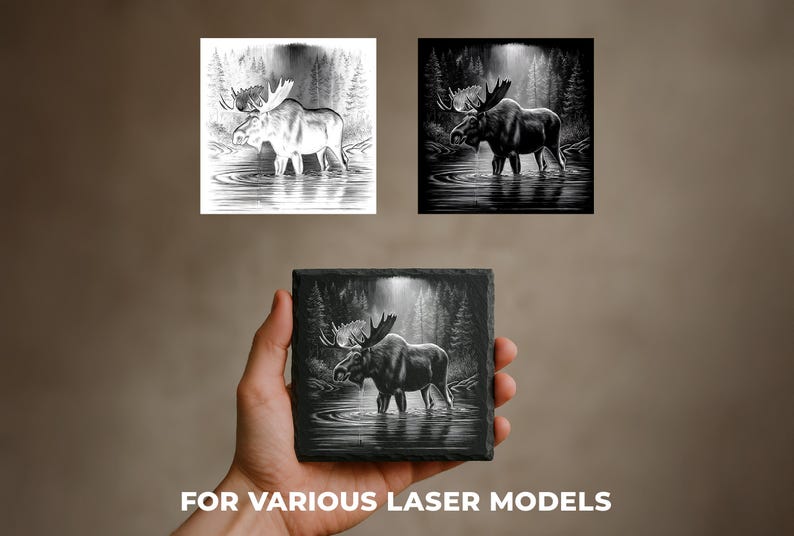 Hunting Scenes Laser Engraving Designs: Wildlife Slate Coasters ...